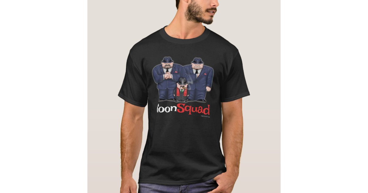 Mafia Goon Squad cartoon Black T-shirt | Zazzle