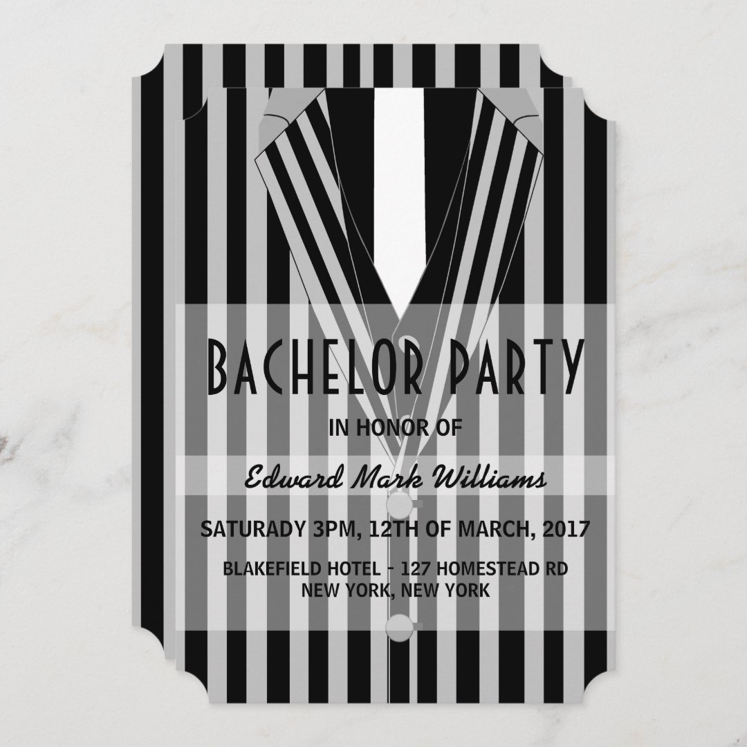 Mafia Suit Bachelor Party Invitation | Zazzle