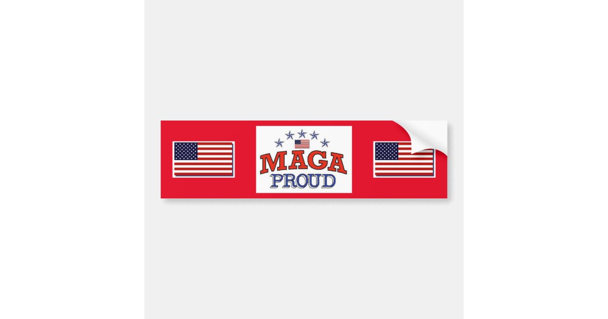 MAGA Proud Bumper Sticker | Zazzle