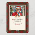 MAGA Santa Trump Maganificent Christmas Tartan Holiday Card | Zazzle