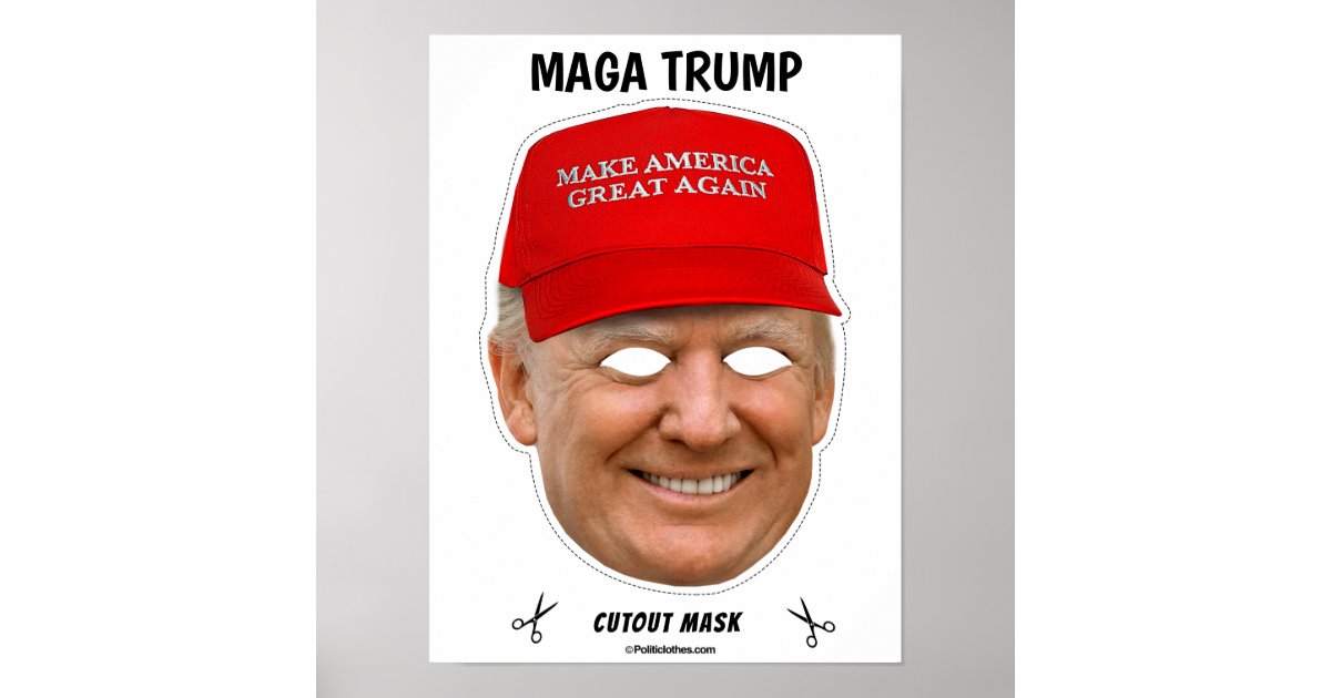 MAGA TRUMP Halloween Mask Poster | Zazzle