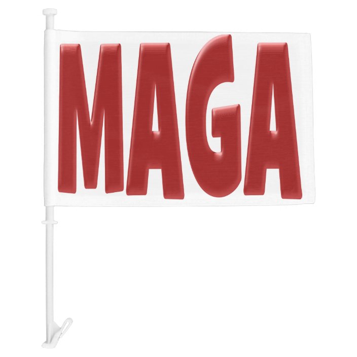 MAGA with red text Car Flag | Zazzle.com