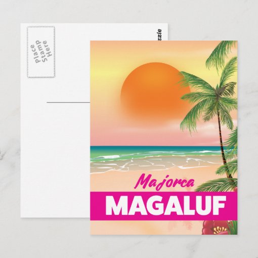 Magaluf Majorca beach travel poster Postcard | Zazzle