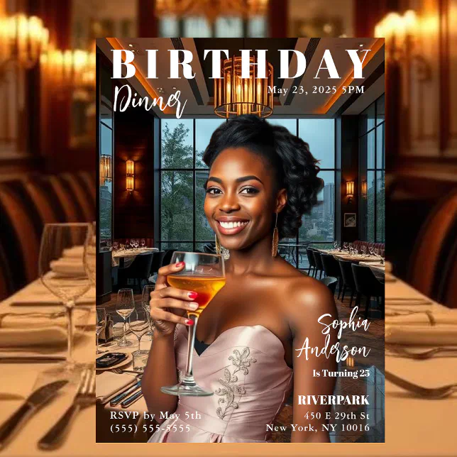 Magazine Cover Birthday Dinner Invitation | Zazzle
