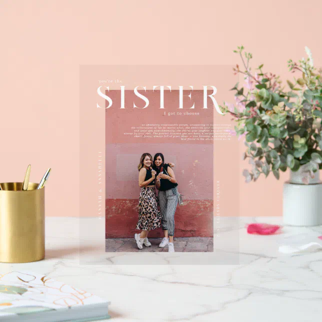 Magazine Cover | Gift For Sisters Photo Acrylic Sign | Zazzle