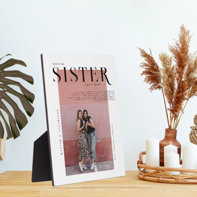 Magazine Cover | Gift For Sisters Photo Collage Plaque | Zazzle