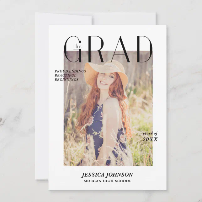 Magazine Cover Graduation Announcement Photo Card | Zazzle