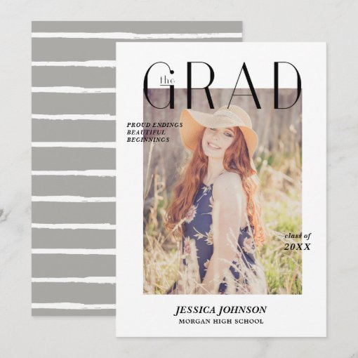 Magazine Cover Graduation Announcement Photo Card | Zazzle