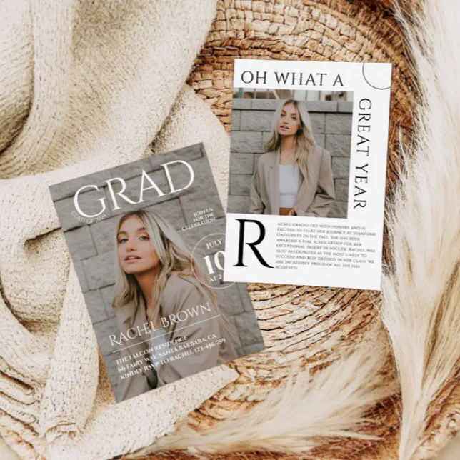 Magazine Cover Graduation Invitation, Magazine Invitation | Zazzle