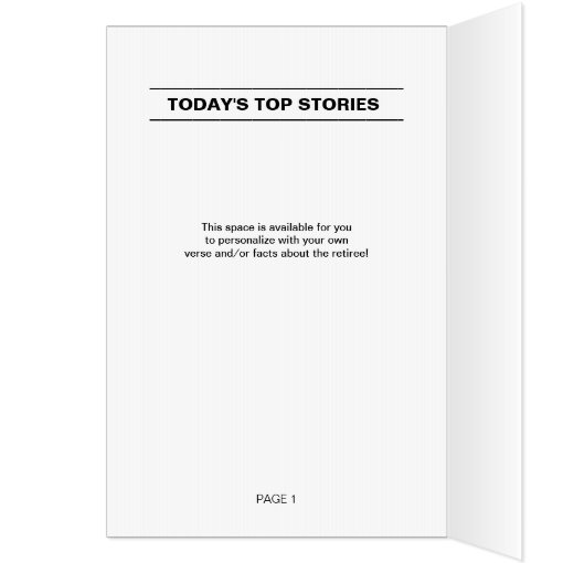 MAGAZINE COVER HUGE RETIREMENT CARD PHOTO INSERT | Zazzle