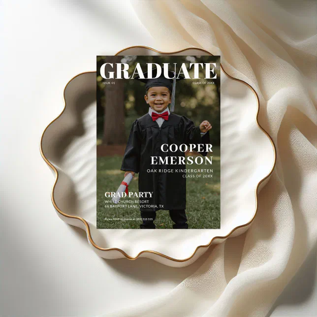 Magazine Cover Kindergarten Graduation Party Invitation | Zazzle