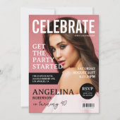 Magazine Cover Photo Birthday Party Invitation | Zazzle