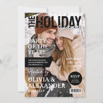 Magazine Cover Photo Christmas Party Invitation | Zazzle