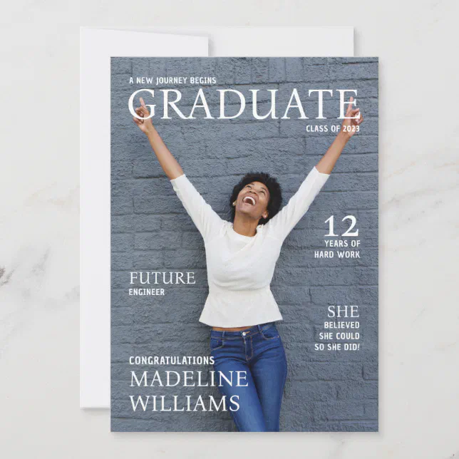 Magazine Cover Photo Graduation Announcement | Zazzle