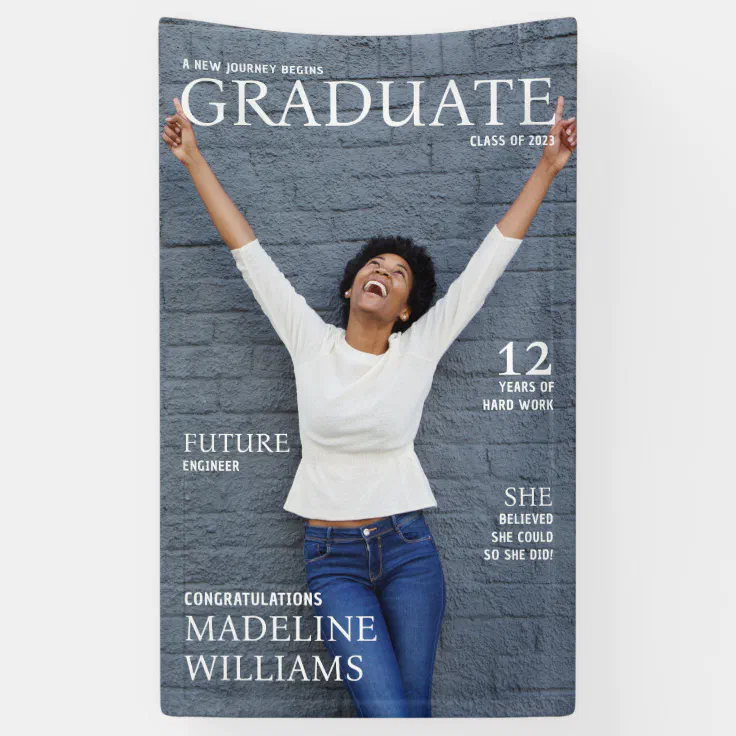 Magazine Cover Photo Graduation Banner | Zazzle