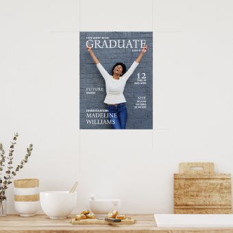 Magazine Cover Photo Graduation Poster | Zazzle
