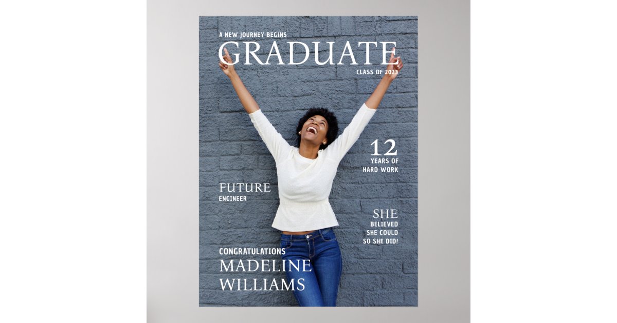 Magazine Cover Photo Graduation Poster | Zazzle