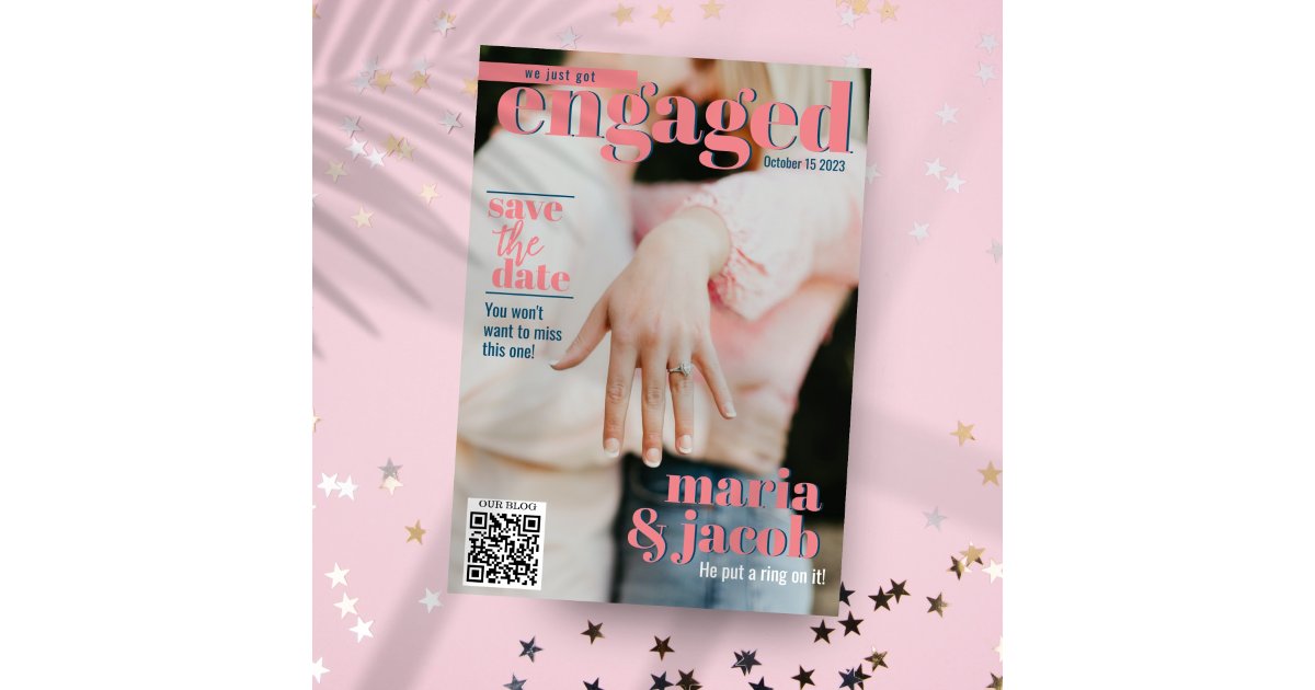 Magazine Cover Save The Date Photo Announcement | Zazzle
