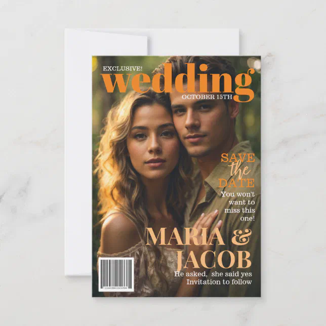 Magazine Cover Save The Date Photo Invitation | Zazzle