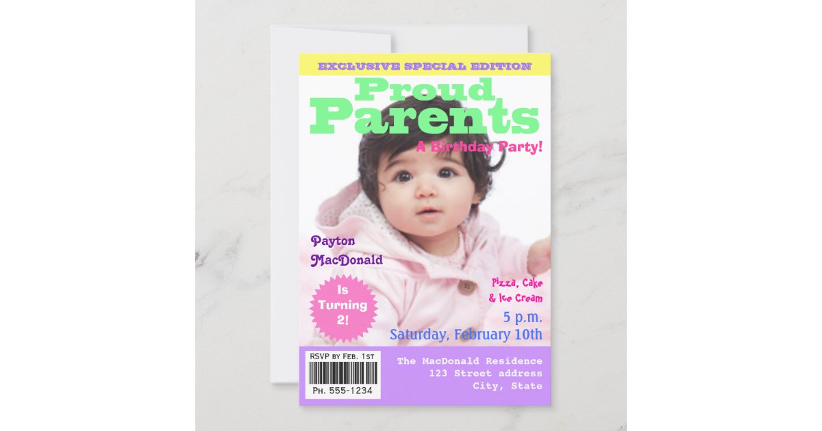 Magazine Cover Style 2nd Birthday Party Invitation | Zazzle