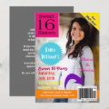 Magazine Cover Sweet Sixteen Invitation | Zazzle