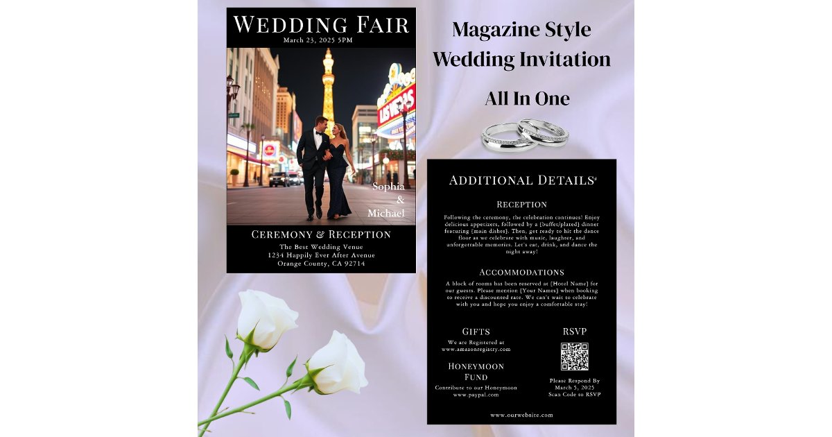 Magazine Cover Wedding Invitation | Zazzle