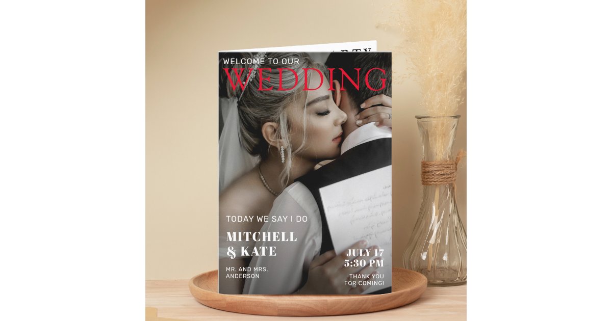 Magazine Cover Wedding Program | Zazzle