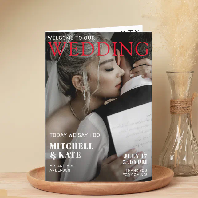 Magazine Cover Wedding Program | Zazzle