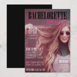 Magazine Cover With Your Photo Bachelorette Party Invitation | Zazzle