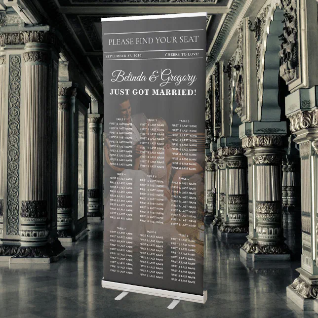 Magazine Editorial Photos Wedding Seating Chart Retractable Banner | Zazzle