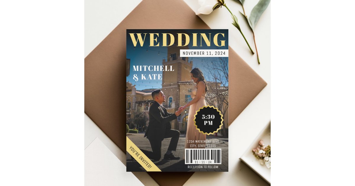 Magazine Wedding Invitation | Zazzle