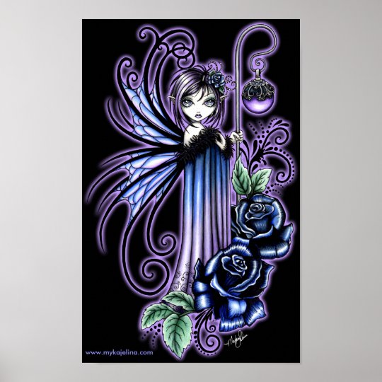 "Magdalene" Gothic Blue Rose Fairy Posters | Zazzle.com
