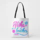 Magenta Aloha Beaches Summer Pun Personalized Tote Bag | Zazzle