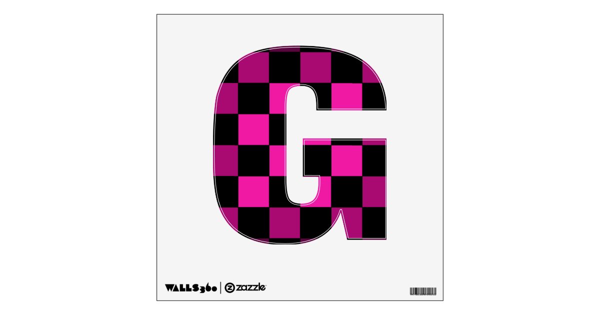 Magenta Alphabet Letters Checkerboard Wall Decal | Zazzle