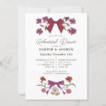 Magenta Bows Blossom Wedding Rehearsal Dinner Invitation | Zazzle