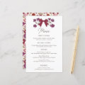 Magenta Bows Flower Wedding Dinner Menu | Zazzle