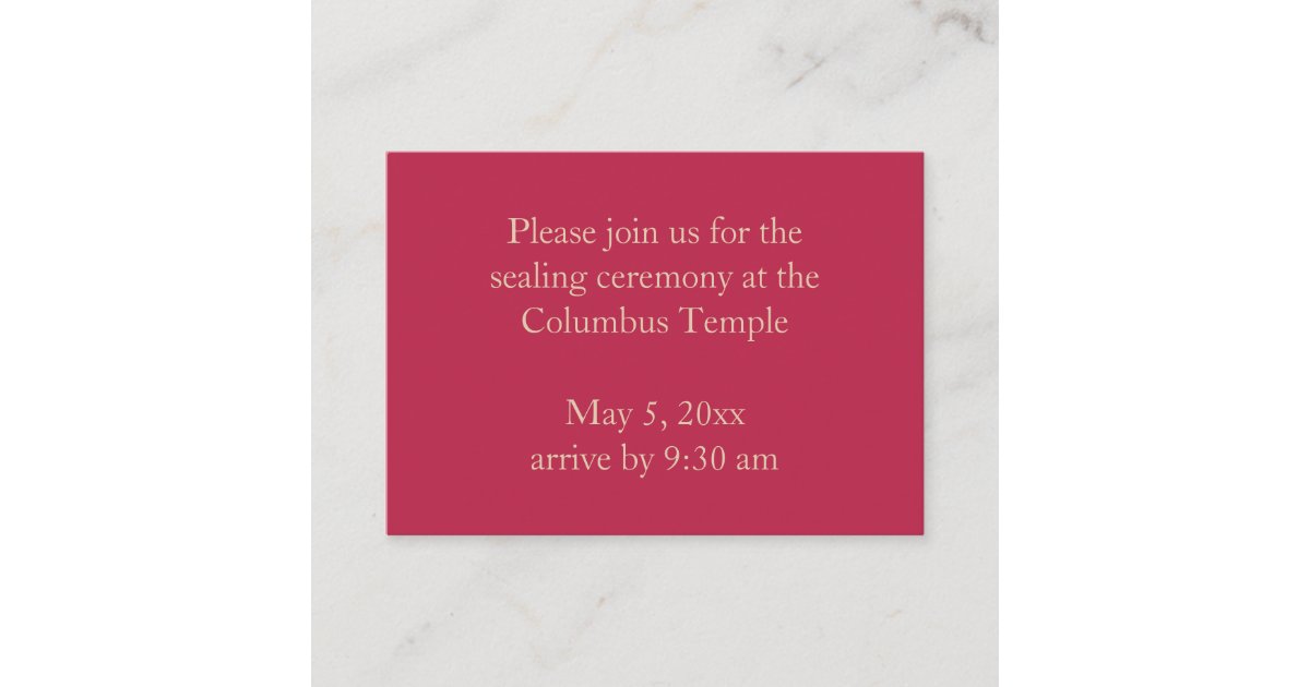 Magenta Diamonds Temple Sealing Invitation | Zazzle