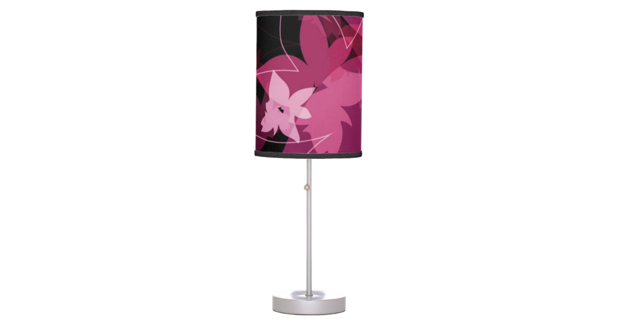 Magenta Floral Pattern Table Lamp | Zazzle