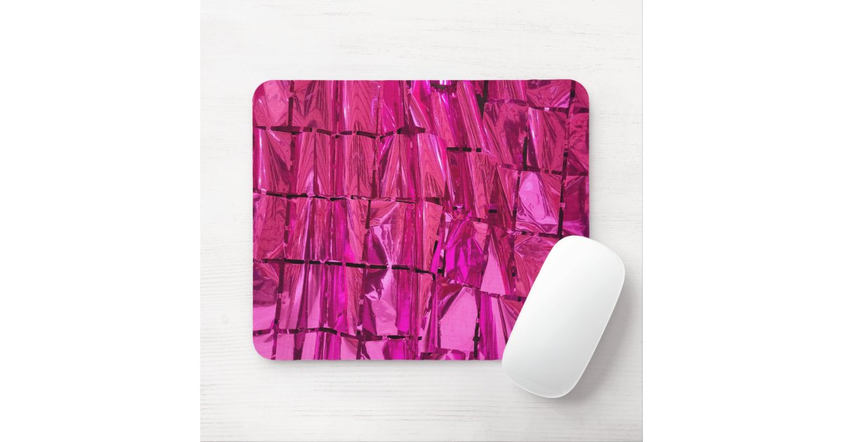Magenta Foil Squares Mouse Pad | Zazzle