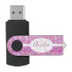 Magenta Glitter Personalized USB Flash Drive | Zazzle