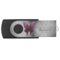 Magenta Jeweled Butterfly Damask Flash Drive | Zazzle
