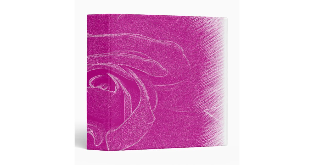 Magenta lace rose 3 ring binder | Zazzle