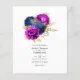 Magenta Navy and Gold Floral Wedding Flyer | Zazzle