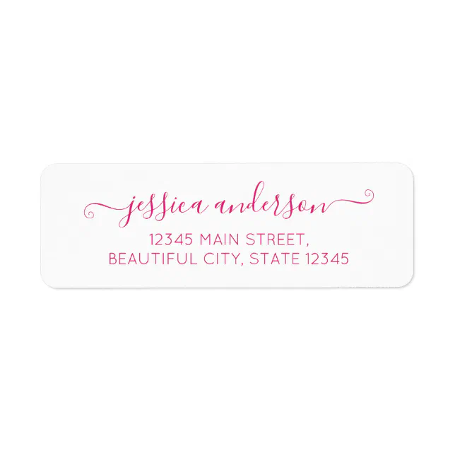 Magenta Pink Elegant Modern Calligraphy Script Label | Zazzle
