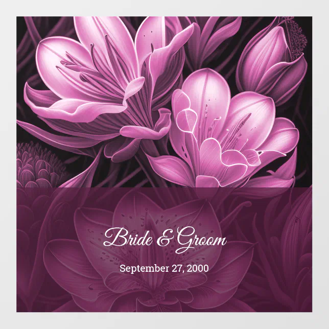 Magenta Pink Floral Floor Decal | Zazzle