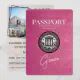 Magenta Pink Greece Passport Save the Date Card | Zazzle