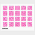 Magenta Pink & White Warped Chic Checkered Pattern Square Sticker | Zazzle