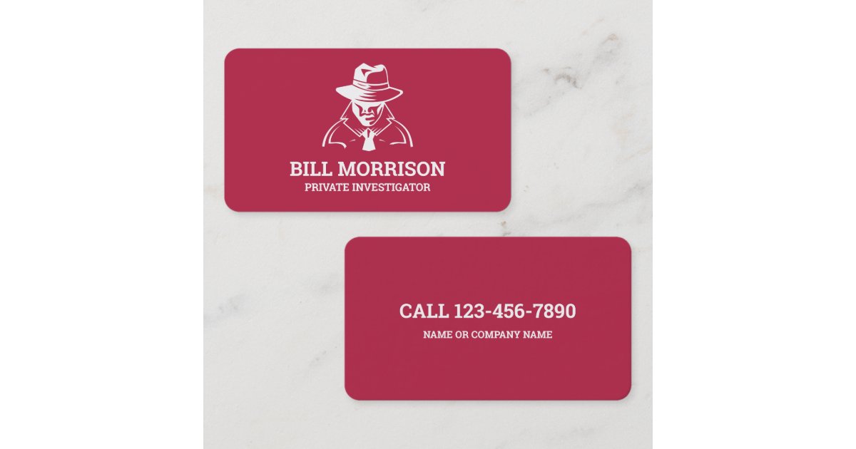 Magenta Private Investigator Detective Business Card | Zazzle