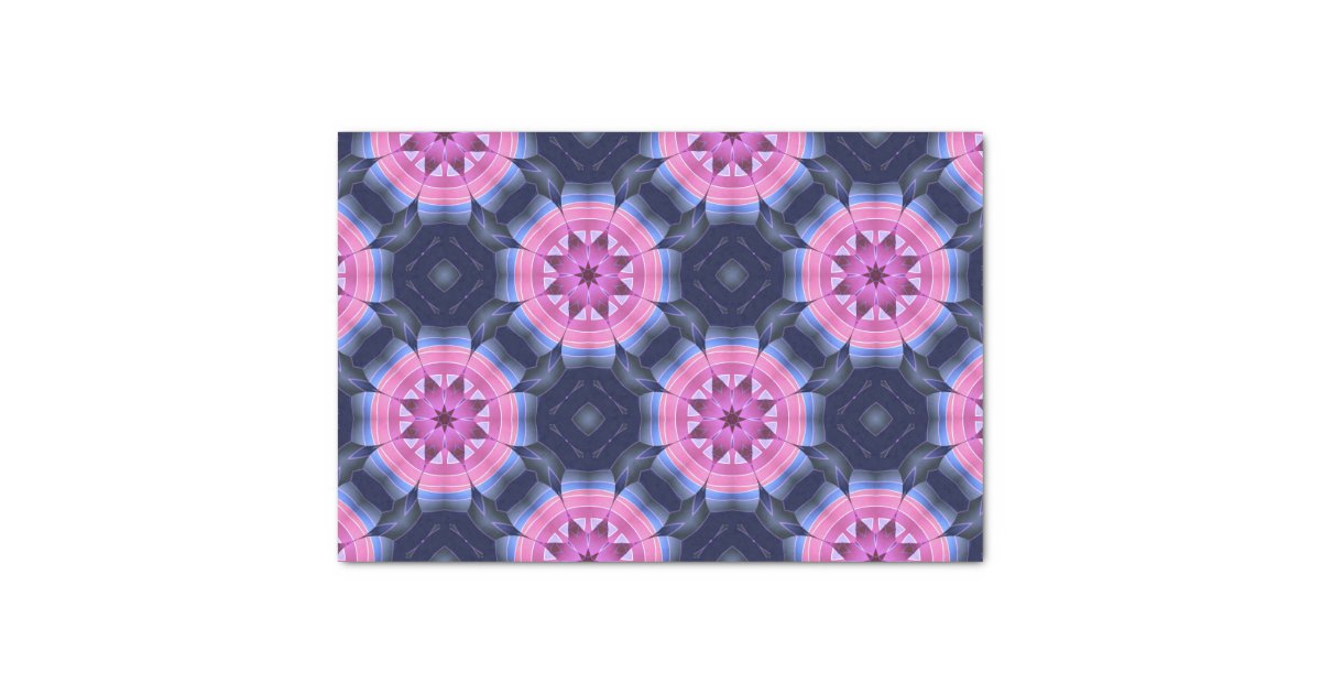 Magenta Purple Indigo Geometric Flowers Pattern Tissue Paper | Zazzle