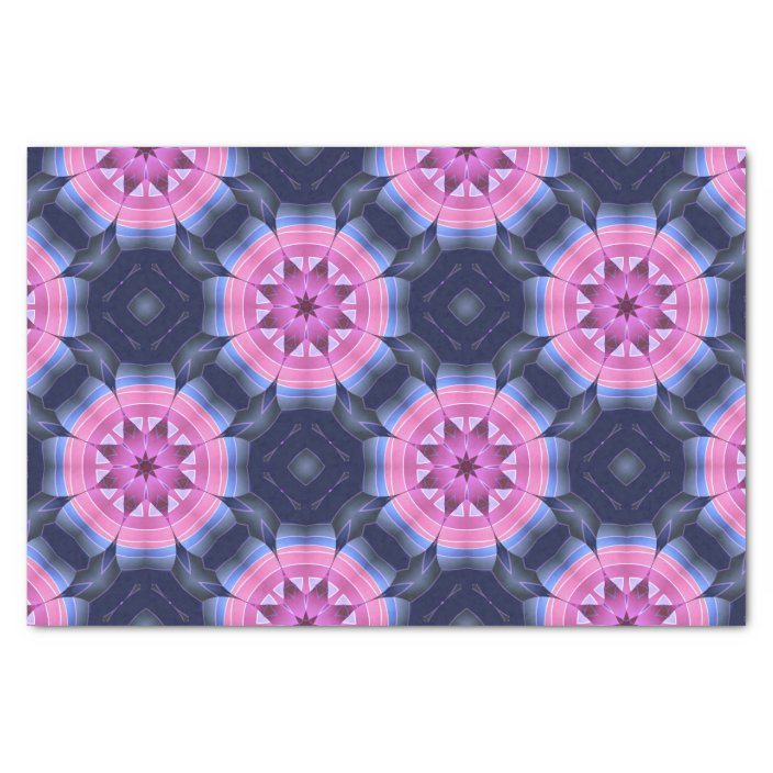 Magenta Purple Indigo Geometric Flowers Pattern Tissue Paper | Zazzle.com